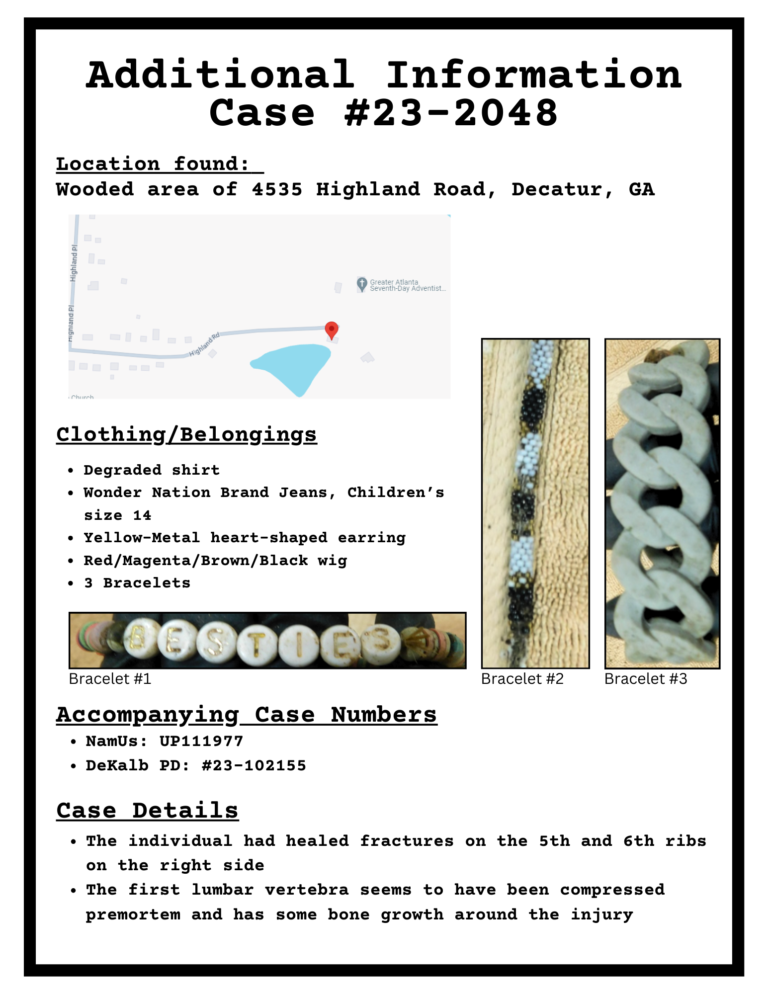 Unidentified Cases | DeKalb County GA